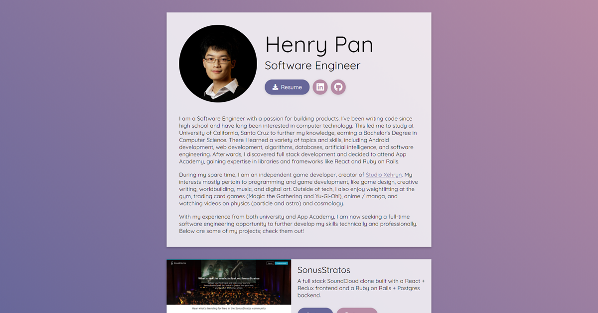 Henry Pan's Portfolio